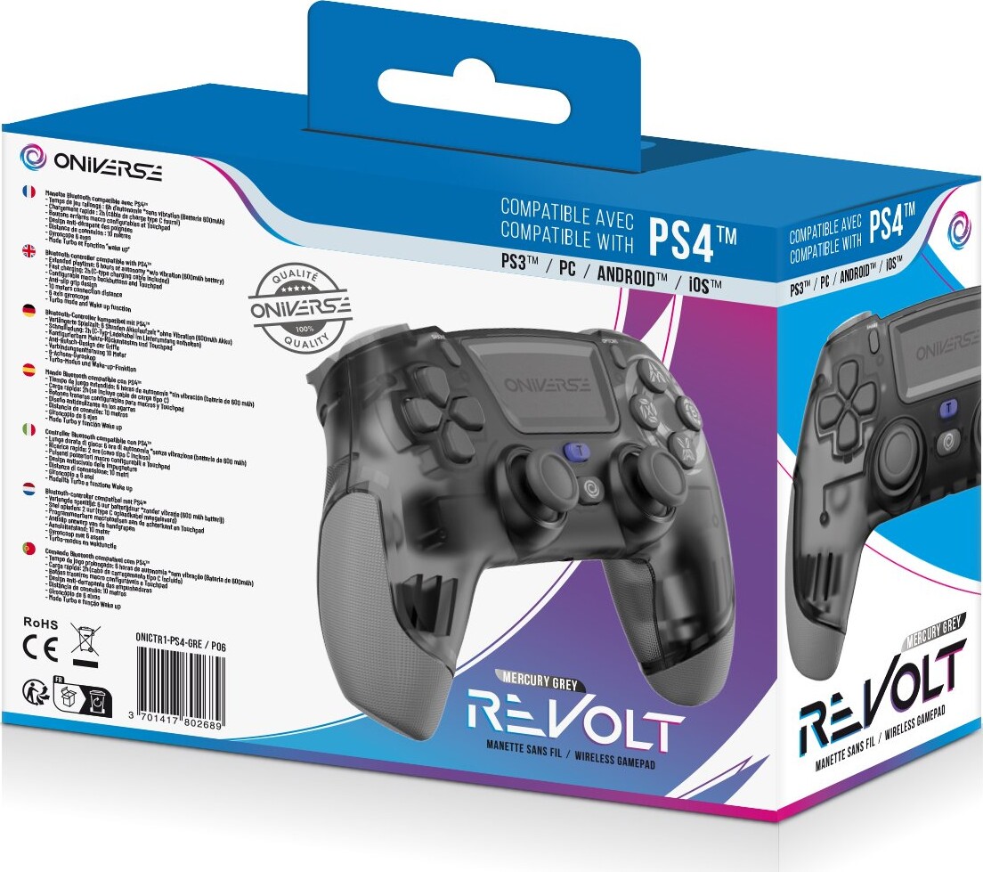 Køb Oniverse Wireless Revolt Bluetooth Controller - Mercury Gray - Gucca.dk