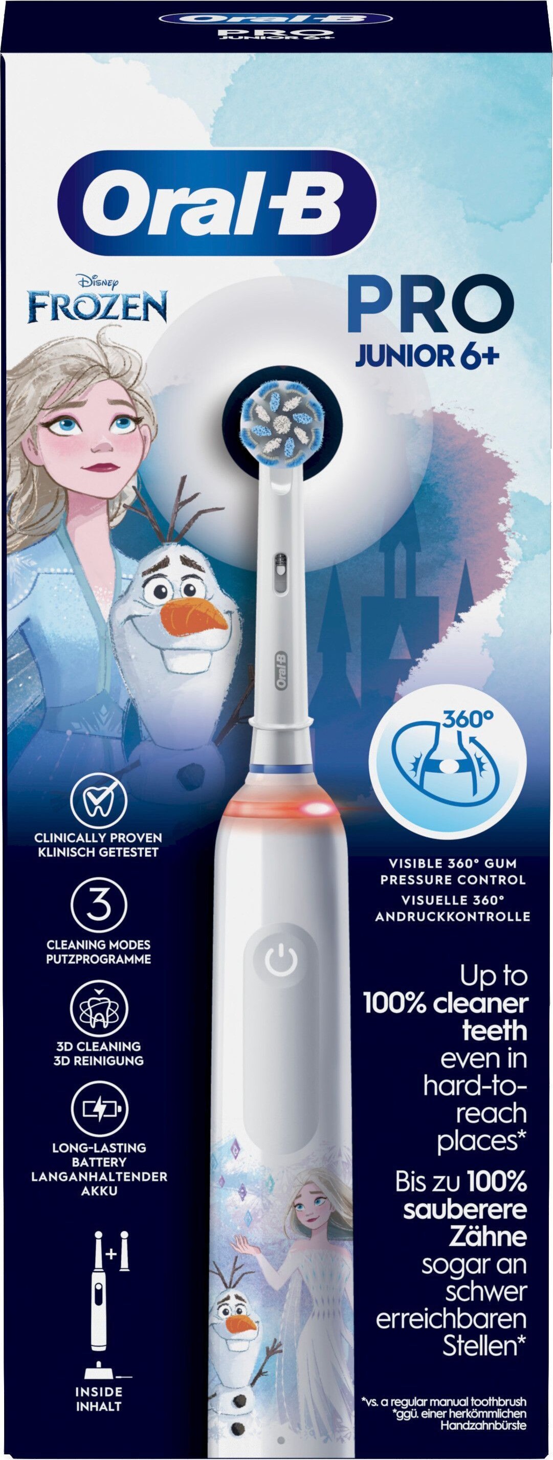 Oral-b - Pro 3 Junior 6+ Frozen Elektrisk Tandbørste | Se tilbud og køb på Gucca.dk