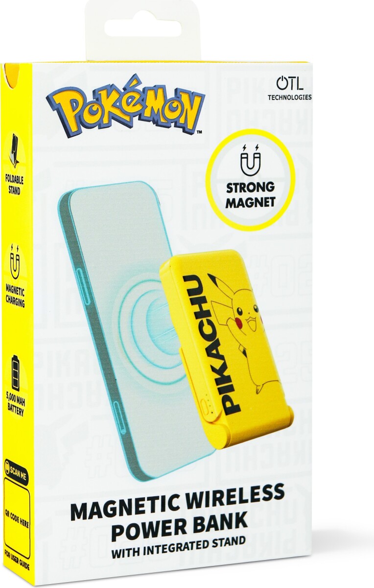 Køb Pokémon - Trådløs Magnetisk Powerbank - 5000 Mah - Pikachu fra Otl ...