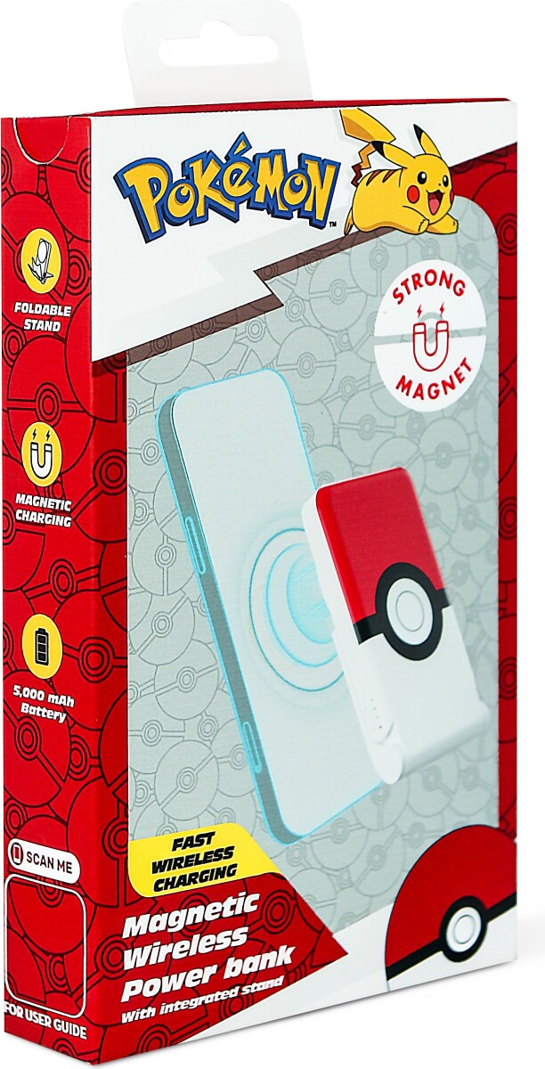 Køb Pokémon - Trådløs Magnetisk Powerbank - 5000 Mah - Pokeball fra Otl ...