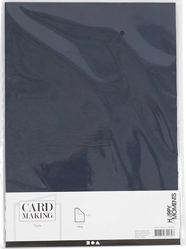 Happy Moments - Farvet Papir - A4 - 210x297 Mm - 110 G - Blå - 20 Stk | Se tilbud og køb på Gucca.dk