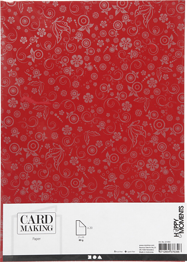 Papir - A4 - 210x297 Mm - 80 G - Rød - 20 Ark | Se tilbud og køb på ...