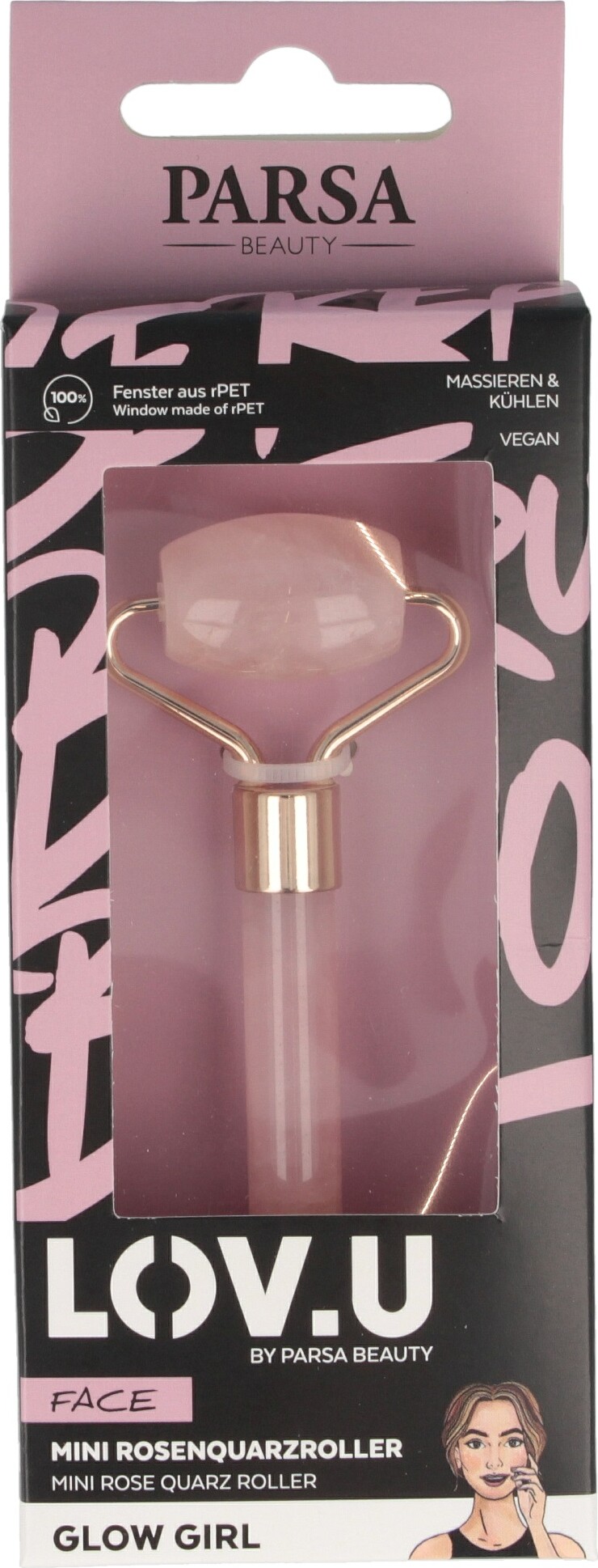 Køb Parsa - Mini Rose Quartz Roller Pink fra Parsa Beauty - Gucca.dk