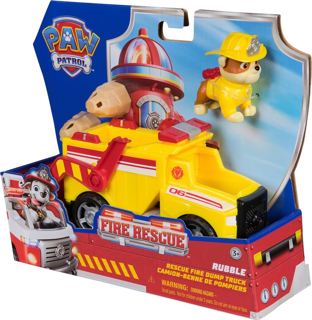 Køb Paw Patrol - Fire Rescue Rubble - Rescue Fire Dump Truck fra Spin Master - Gucca.dk