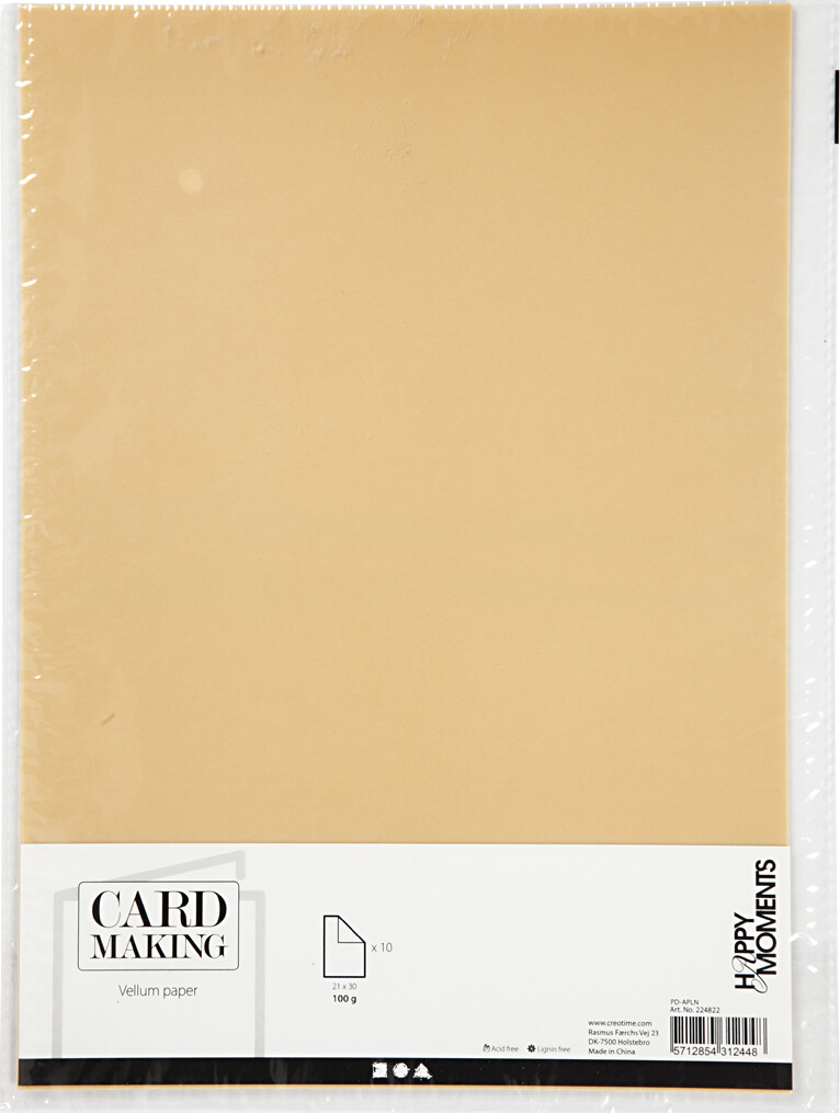 Køb Pergamentpapir - A4 - 210X297 Mm - 100 G - Natur - 10 Ark fra Happy ...
