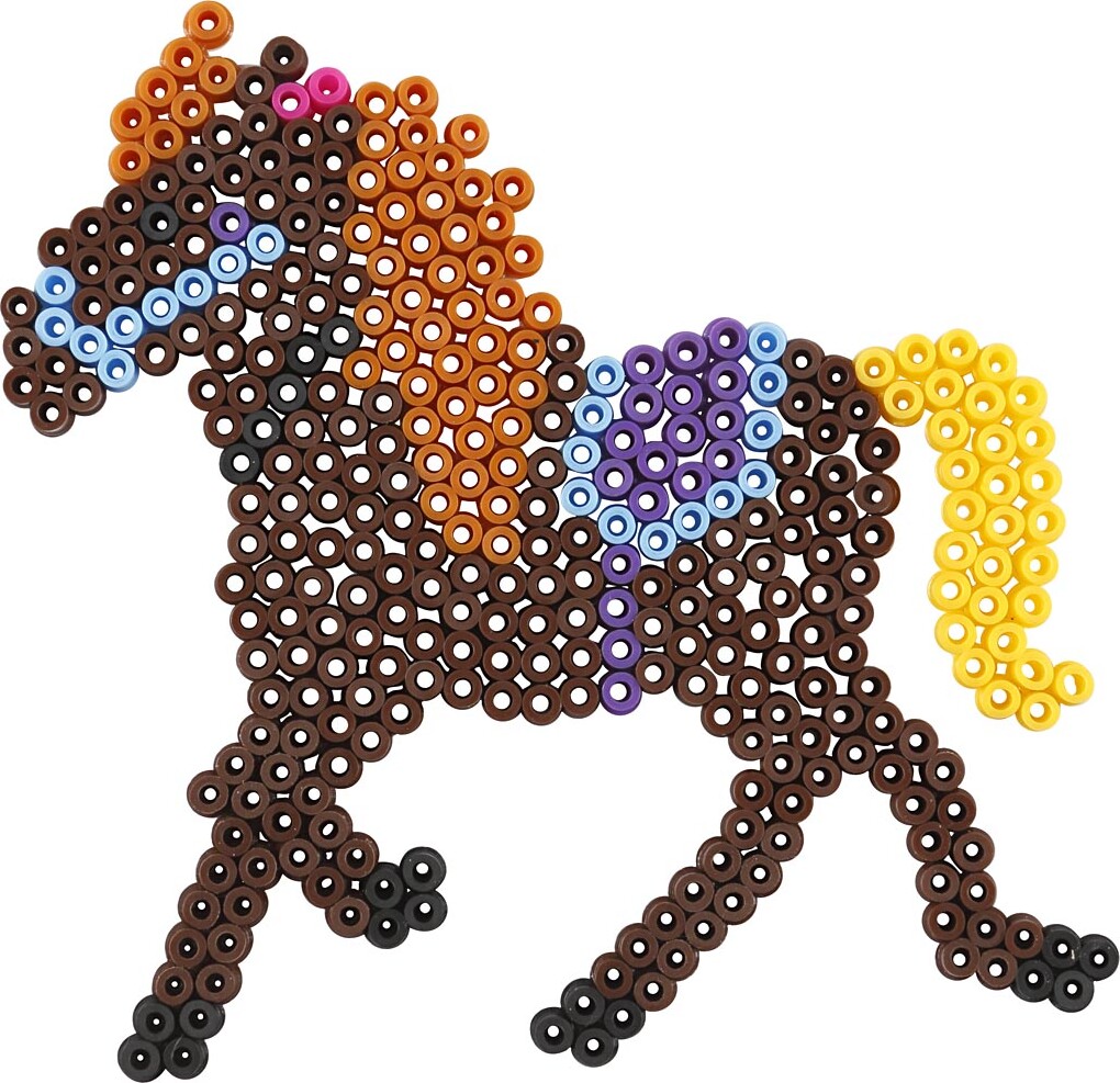 Køb Perleplade Dyr Sæt - And Elefant Giraf Bjørn Hest Og Fisk - Medium ...