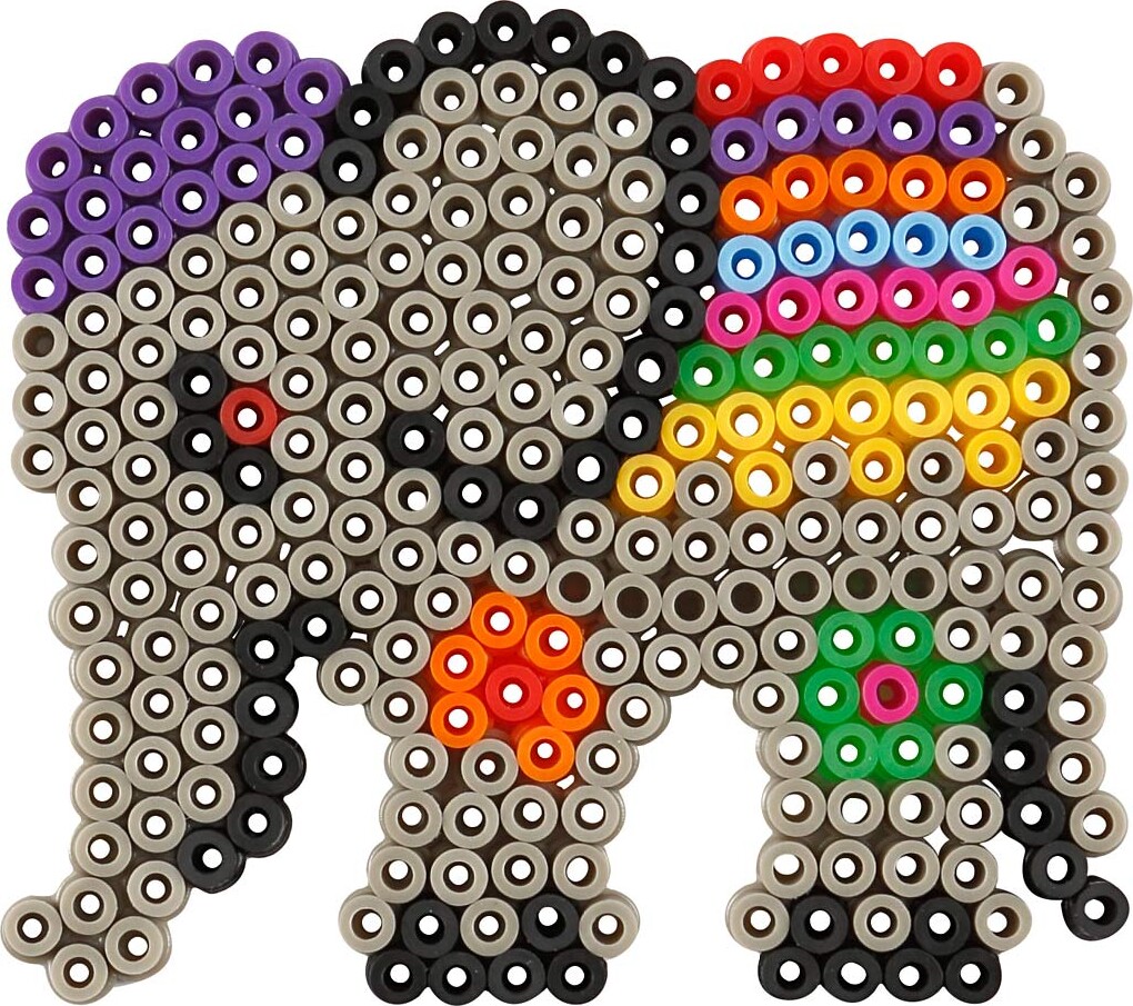 Køb Perleplade Dyr Sæt - And Elefant Giraf Bjørn Hest Og Fisk - Medium ...