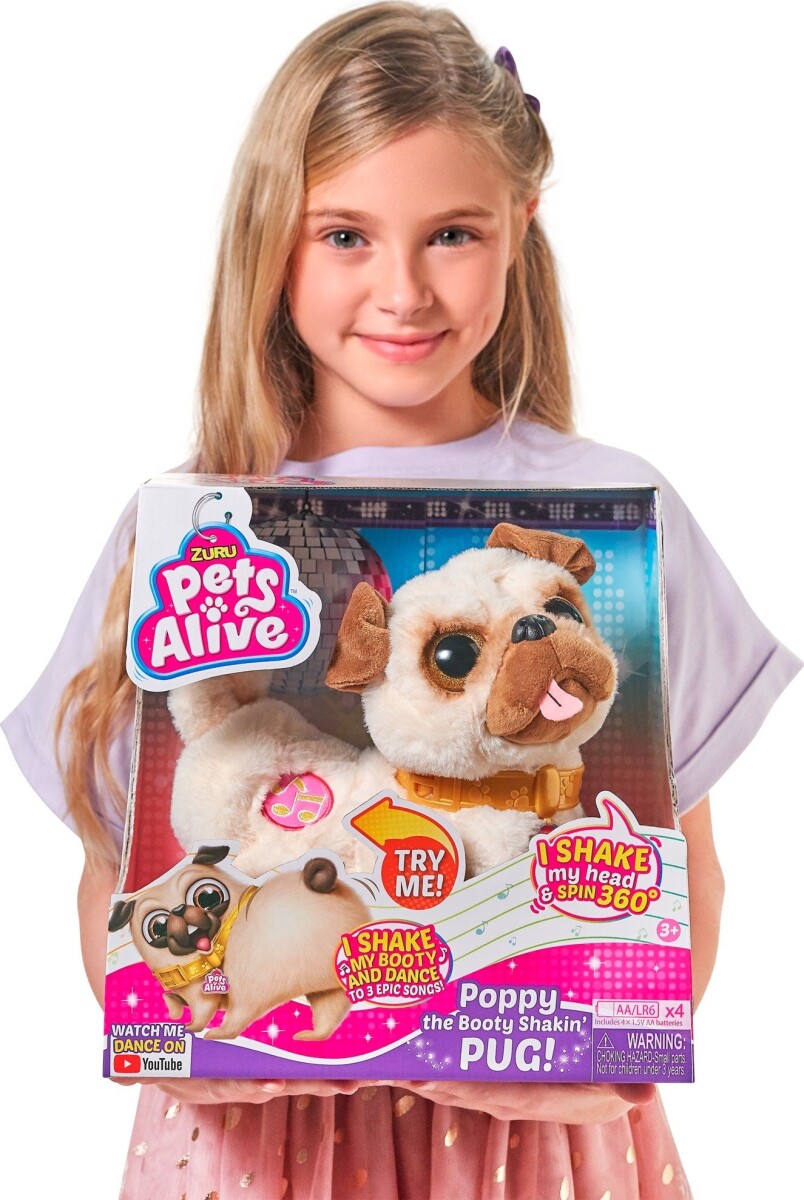 Køb Zuru Pets Alive - Poppy Booty Shakin Pug - Series 1 - Robot Hund ...