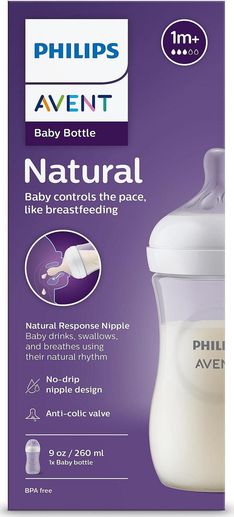 Philips Avent - Natural Response Sutteflaske - Flow 3 - 260 Ml | Se ...