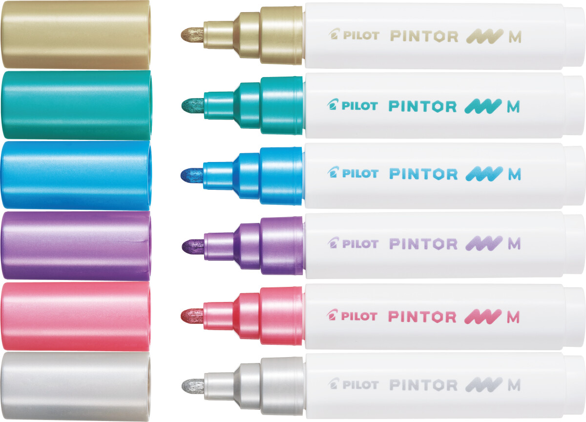 Pilot - Pintor Marker Medium Metal Mix 6 Colors - Medium Tip | Se ...