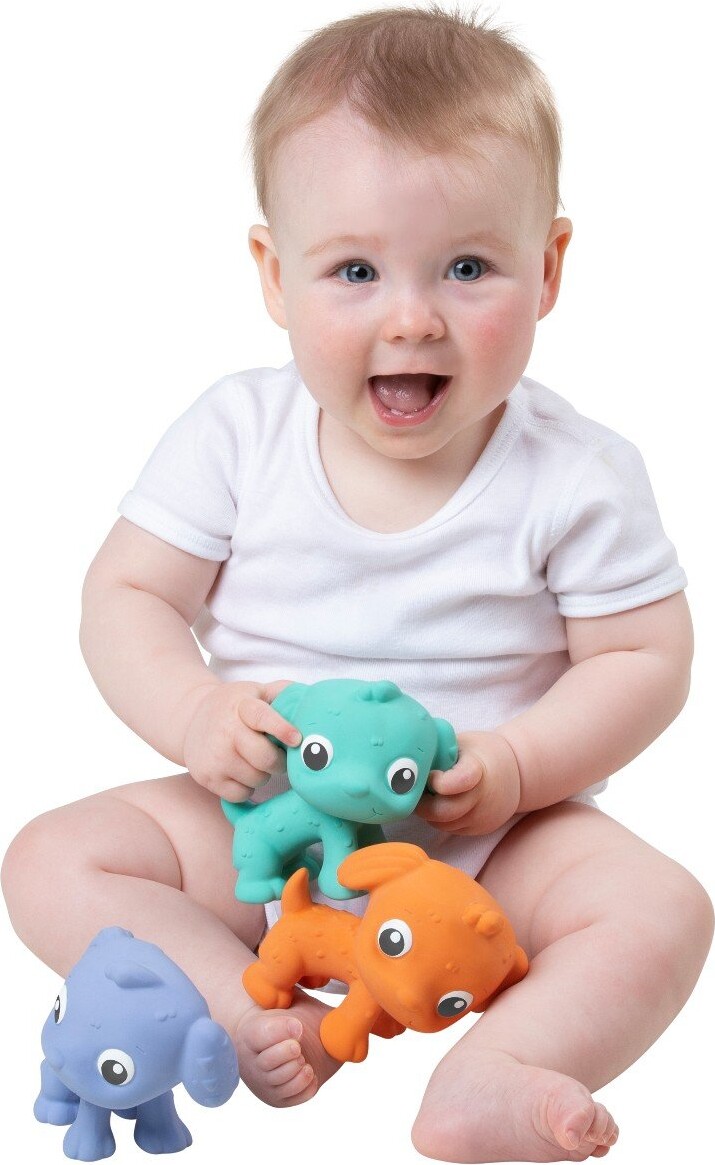 Playgro - Pooky Naturgummi Hund - Orange | Se tilbud og køb på Gucca.dk