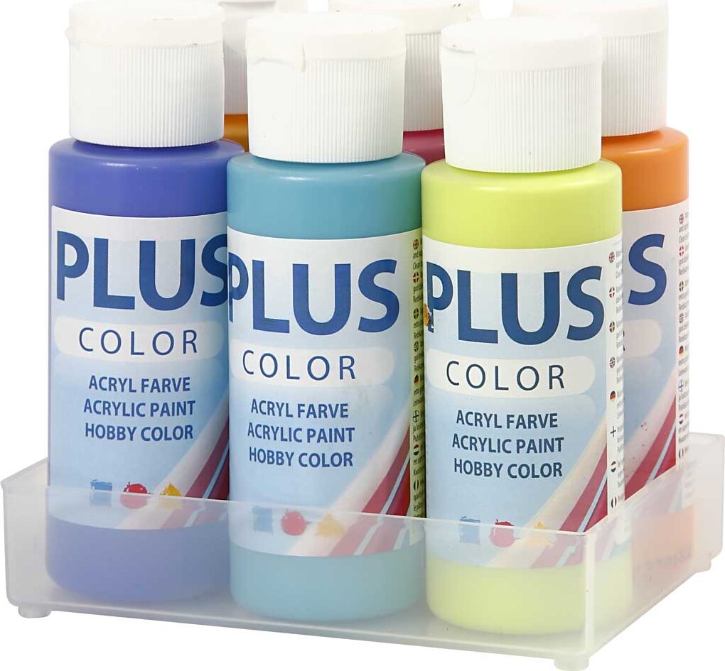 Plus Color Hobbymaling - Akrylfarver - Colorful Sæt - 6x60 Ml | Se ...