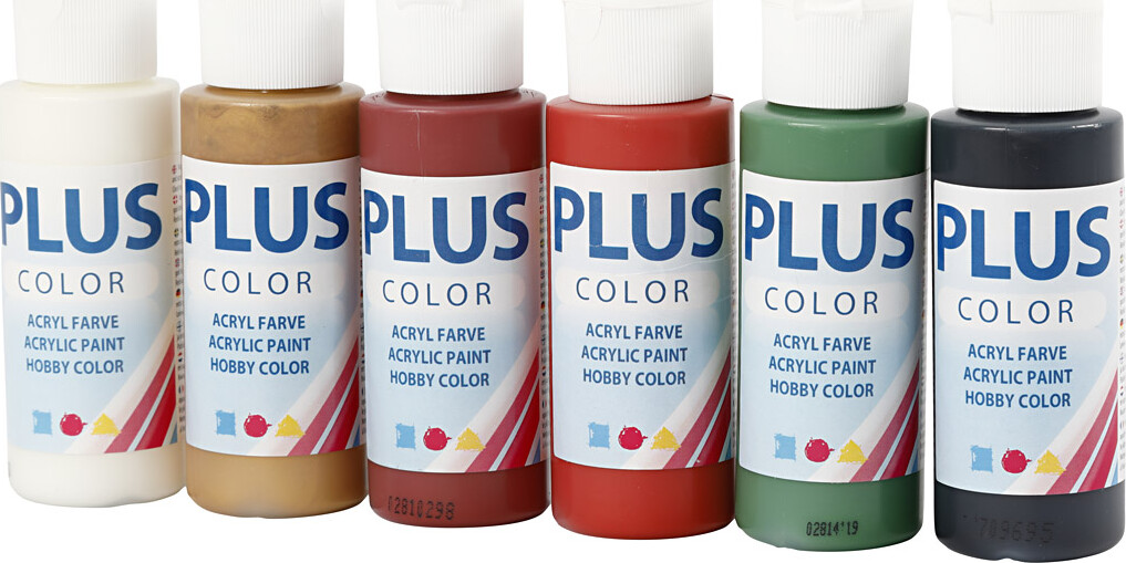 Plus Color Hobbymaling - Akrylfarver - Julefarver Sæt - 6x60 Ml | Se ...