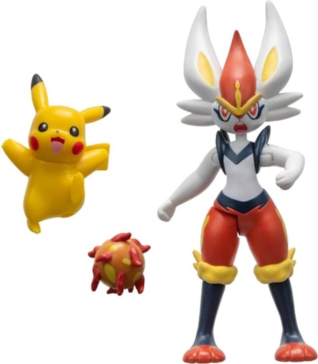 Pokémon Battle Figurer - Pikachu, Cinderace Og Pyrobut - 3 Stk | Se ...