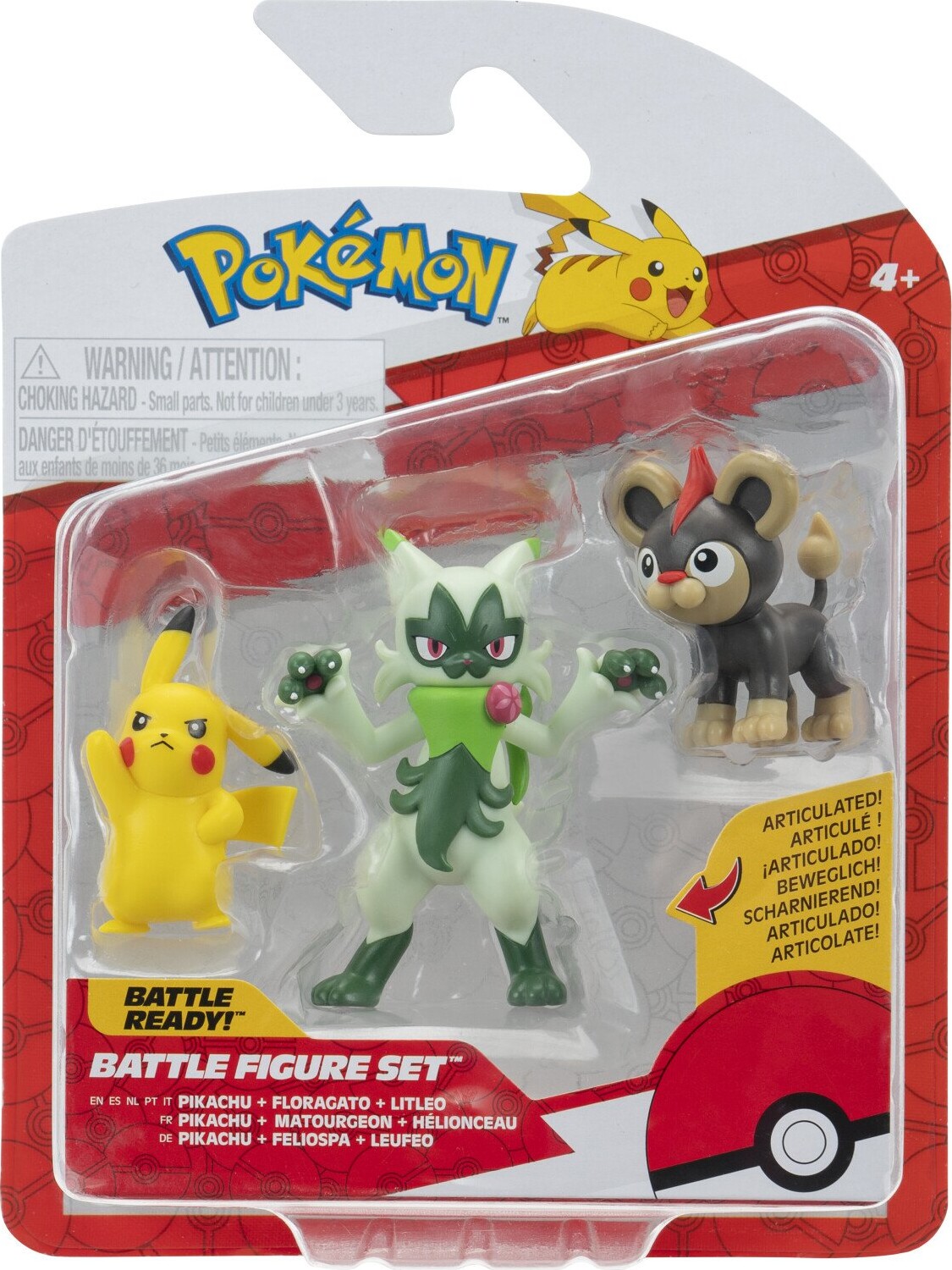 Køb Pokémon - Battle Figure 3 Pk Litleo, Pikachu, Floragato - Pkw4087 ...