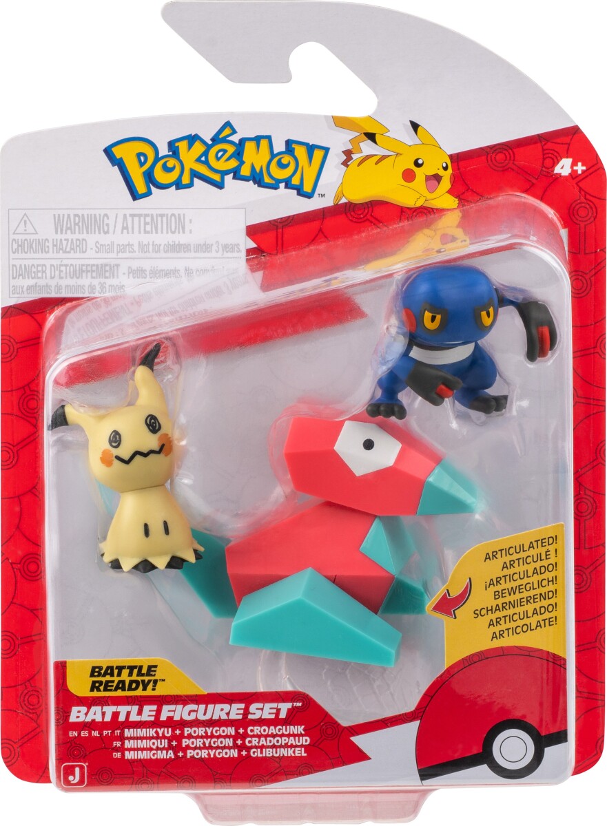 Køb Pokémon - 3 Figurer - Battle Figure Set - Mimikyu, Porygon ...