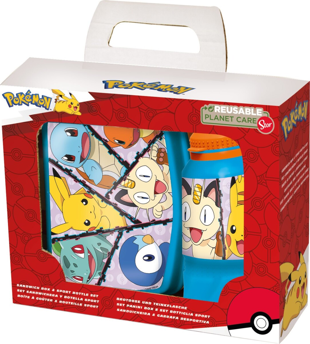 Pokémon - Madkasse Og Drikkedunk Sæt Til Børn - Blå Orange | Se tilbud ...
