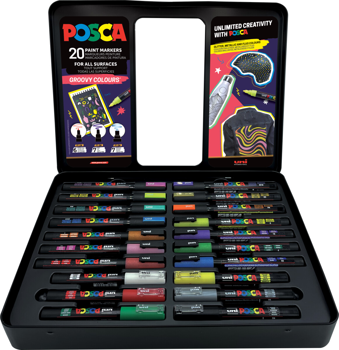 Køb Posca - Tusser - Paint Markers - 20 Farver - Groovy Colours fra Uni ...