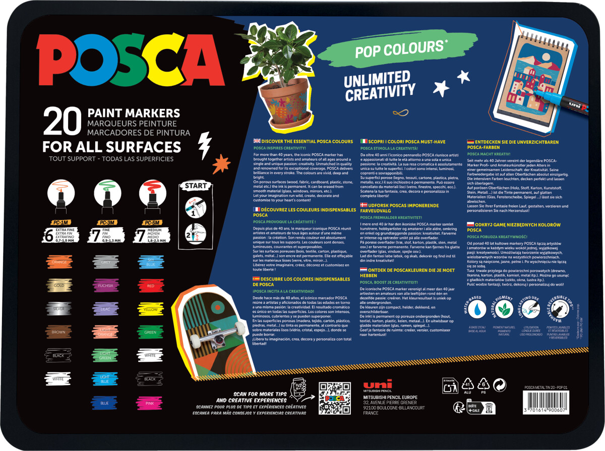 Posca - Tusser - Paint Markers - 20 Farver - Pop Colours | Se tilbud og ...