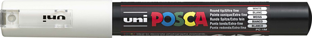 Køb Posca Tusch - Nr. Pc-1m - Tykkelse 0,7 Mm - Hvid fra Uni - Gucca.dk