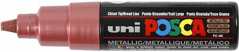 Køb Posca Tusch - Nr. Pc-8k - Tykkelse 8 Mm - Metal Rød fra Uni - Gucca.dk