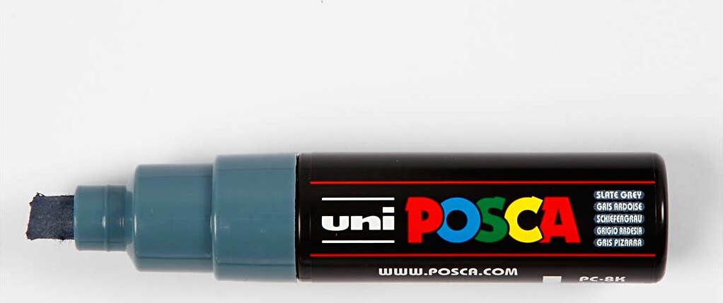 Køb Posca Tusch - Nr. Pc-8k - Tykkelse 8 Mm - Slate Grey fra Uni - Gucca.dk