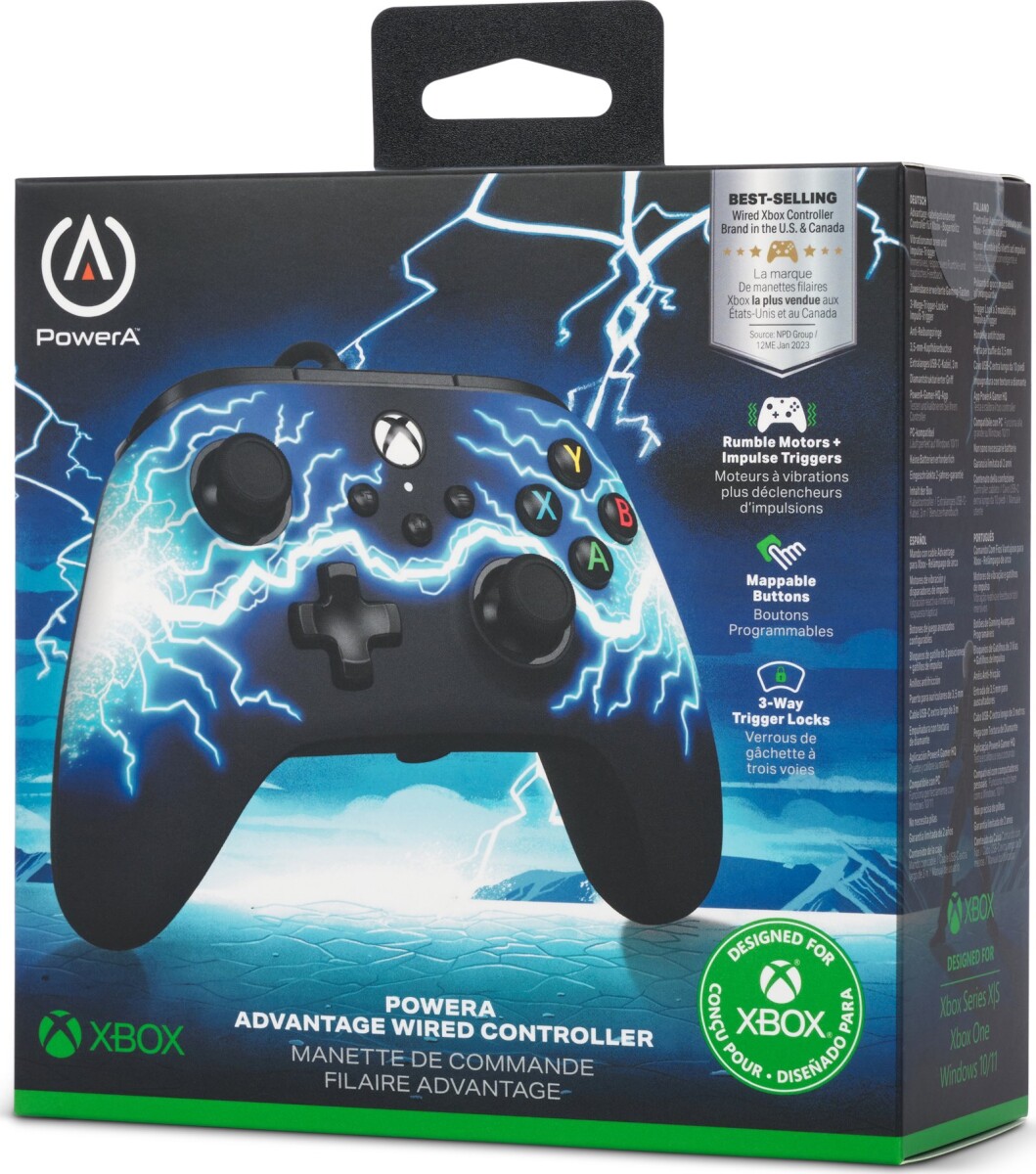 Powera Advantage Wired Controller - Xbox Series X/s - Arc Lightning ...