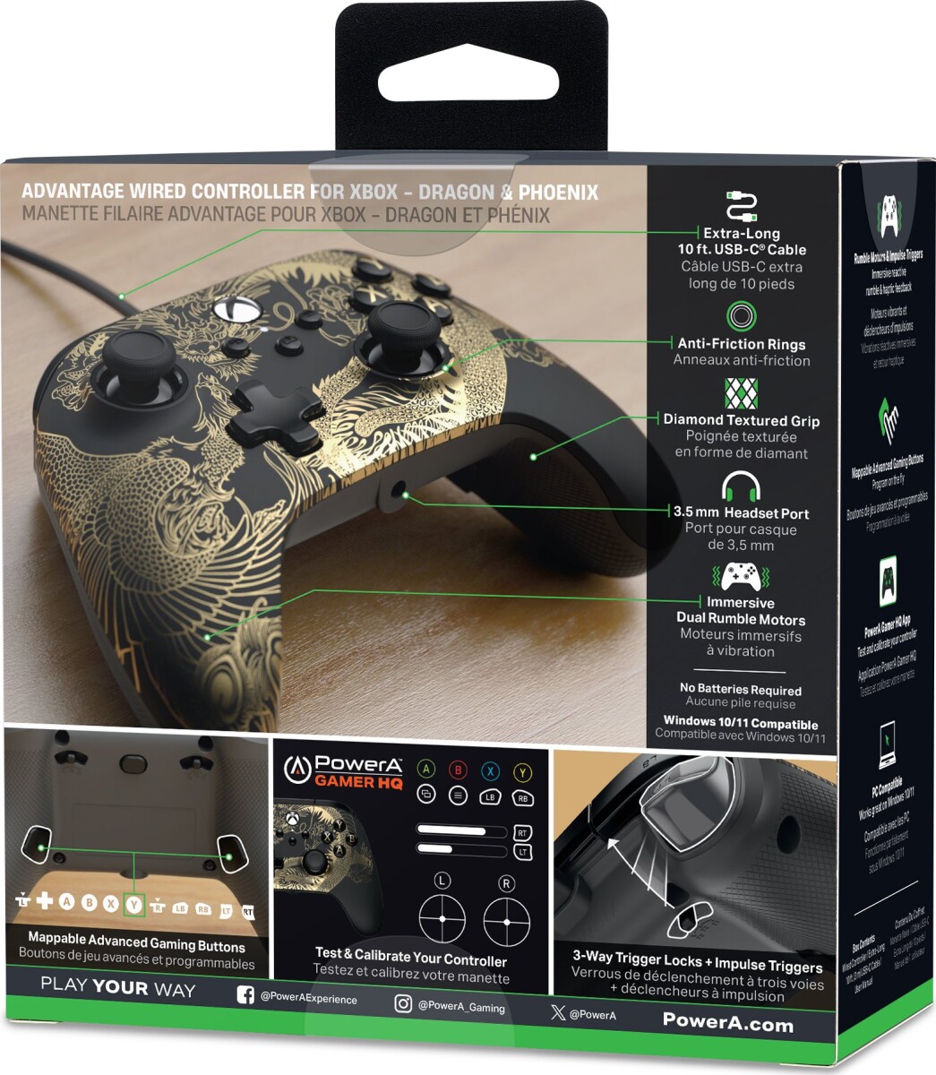 Powera Enhanced Wired Controller - Dragon & Phoenix - Xbox X/s | Se ...