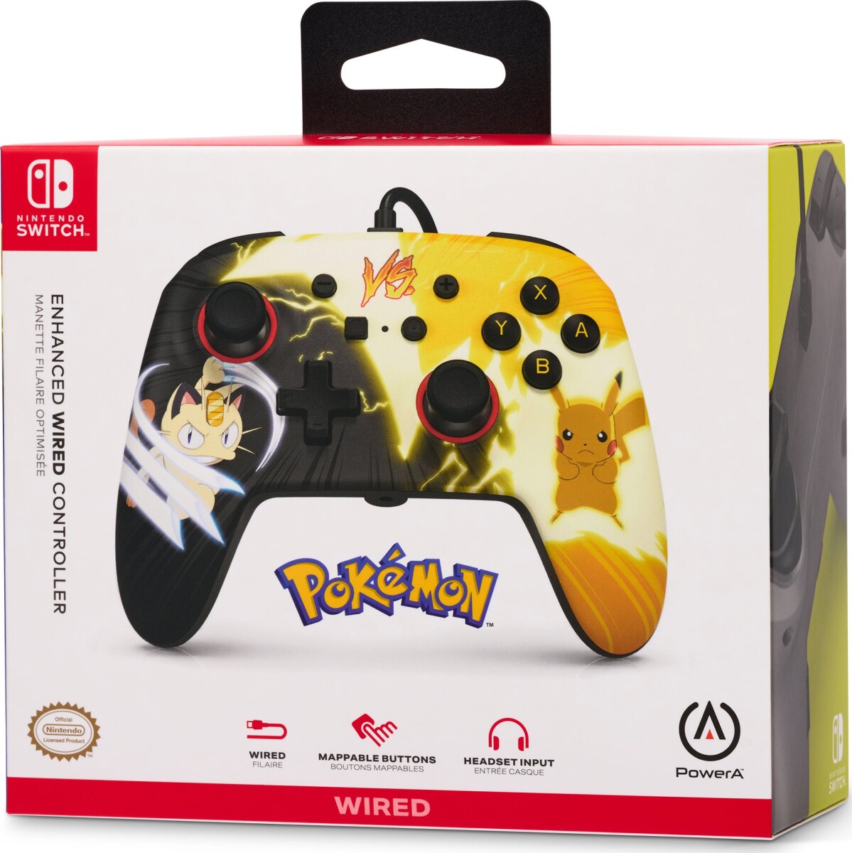 Powera Enhanced Wired Controller - Nintendo Switch - Pikachu Vs. Meowth ...
