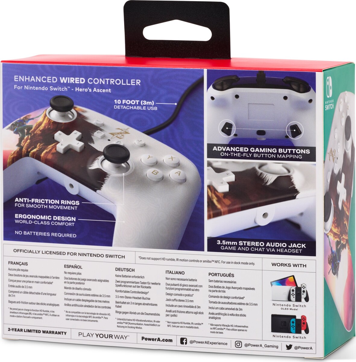 Powera Enhanced Wired Controller - Nintendo Switch - Rise Of The Hero ...