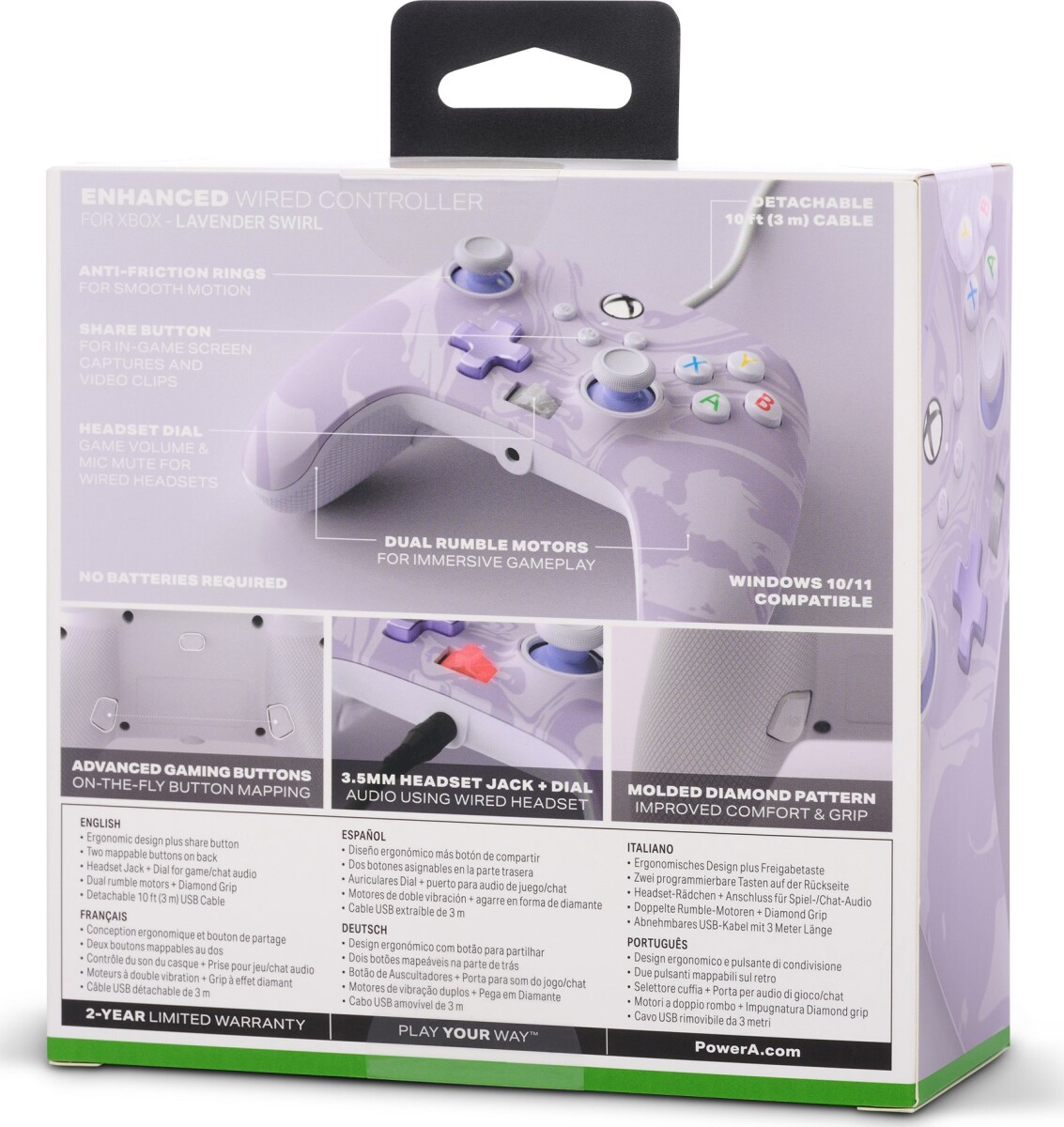Køb Powera Enhanced Wired Controller - Xbox Series X/s - Lavender Swirl ...