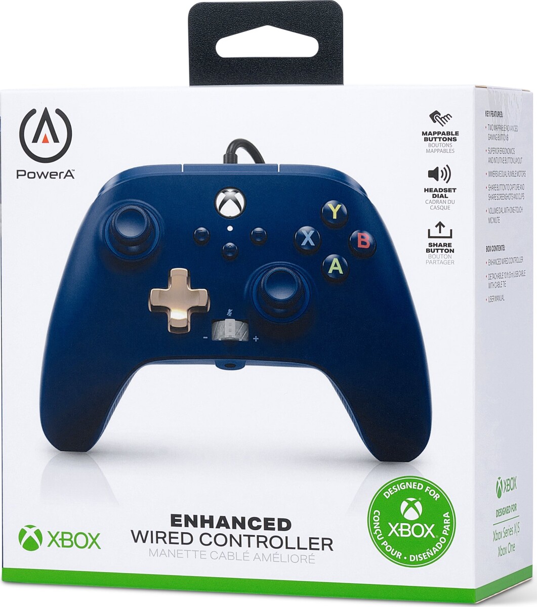 Køb Powera Enhanced Wired Controller - Xbox Series X/s - Midnight Blue ...