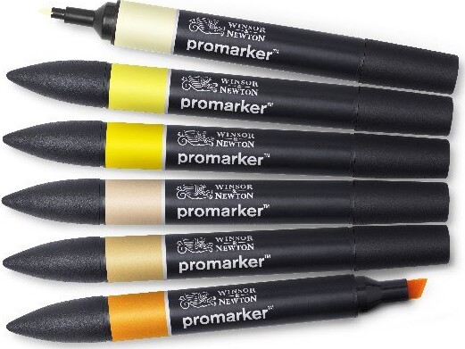 Winsor & Newton - Promarker Tusser - Gule Toner - 6 Farver | Se tilbud ...