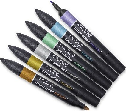 Køb Winsor & Newton - Promarker Metallic Tusser - 6 Farver - Gucca.dk