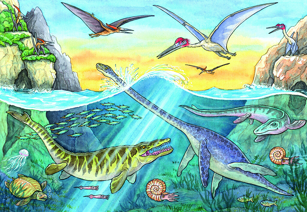 Dinosaur Puslespil - Land Og Vand - 2x24 Brikker - Ravensburger | Se ...