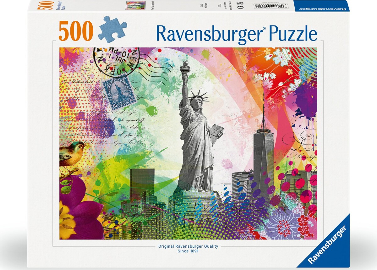 Ravensburger - Puslespil New York Postcard 500 Brikker | Se tilbud og ...