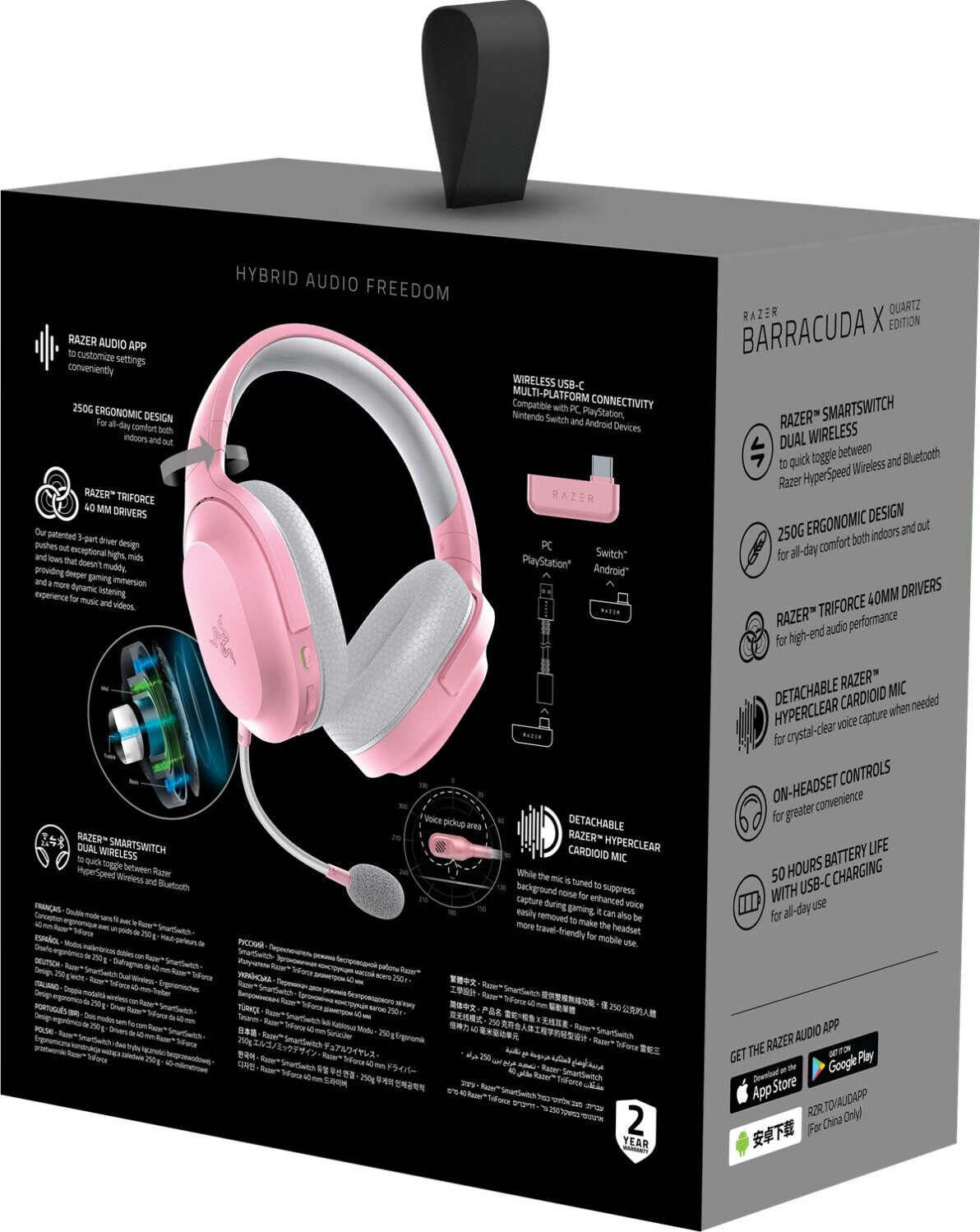 Razer - Barracuda X Wireless Gaming Høretelefoner - Quartz | Se tilbud ...