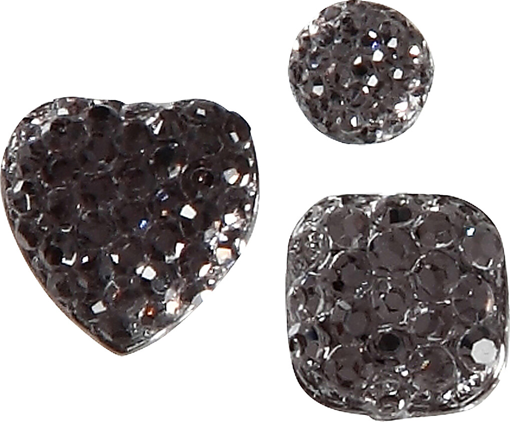 Køb Rhinsten Klistermærker - Selvklæbende - Rund Firkant Hjerte - Sort ...