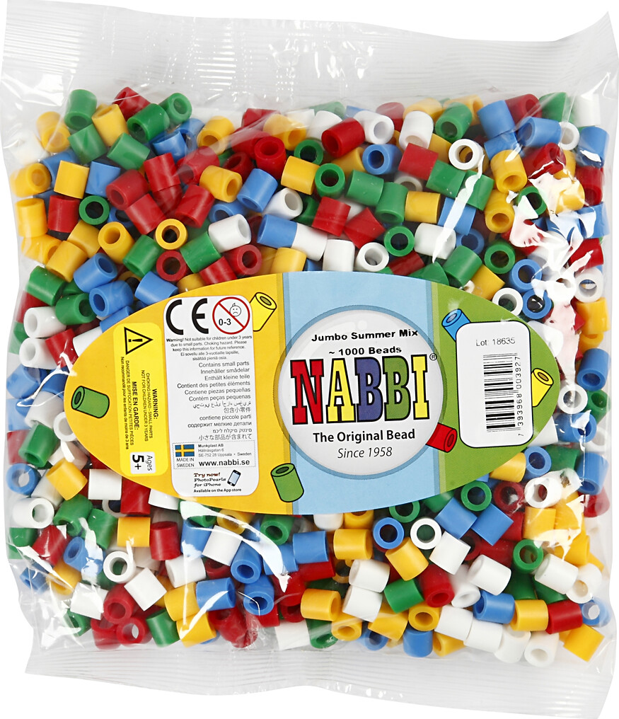 Køb Rør Perler Til Perleplader - Jumbo - Standardfarver - 1000 Stk ...