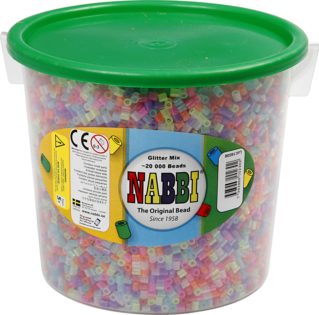 Køb Rør Perler Til Perleplader - Medium - Glitterfarver - 20000 Stk ...