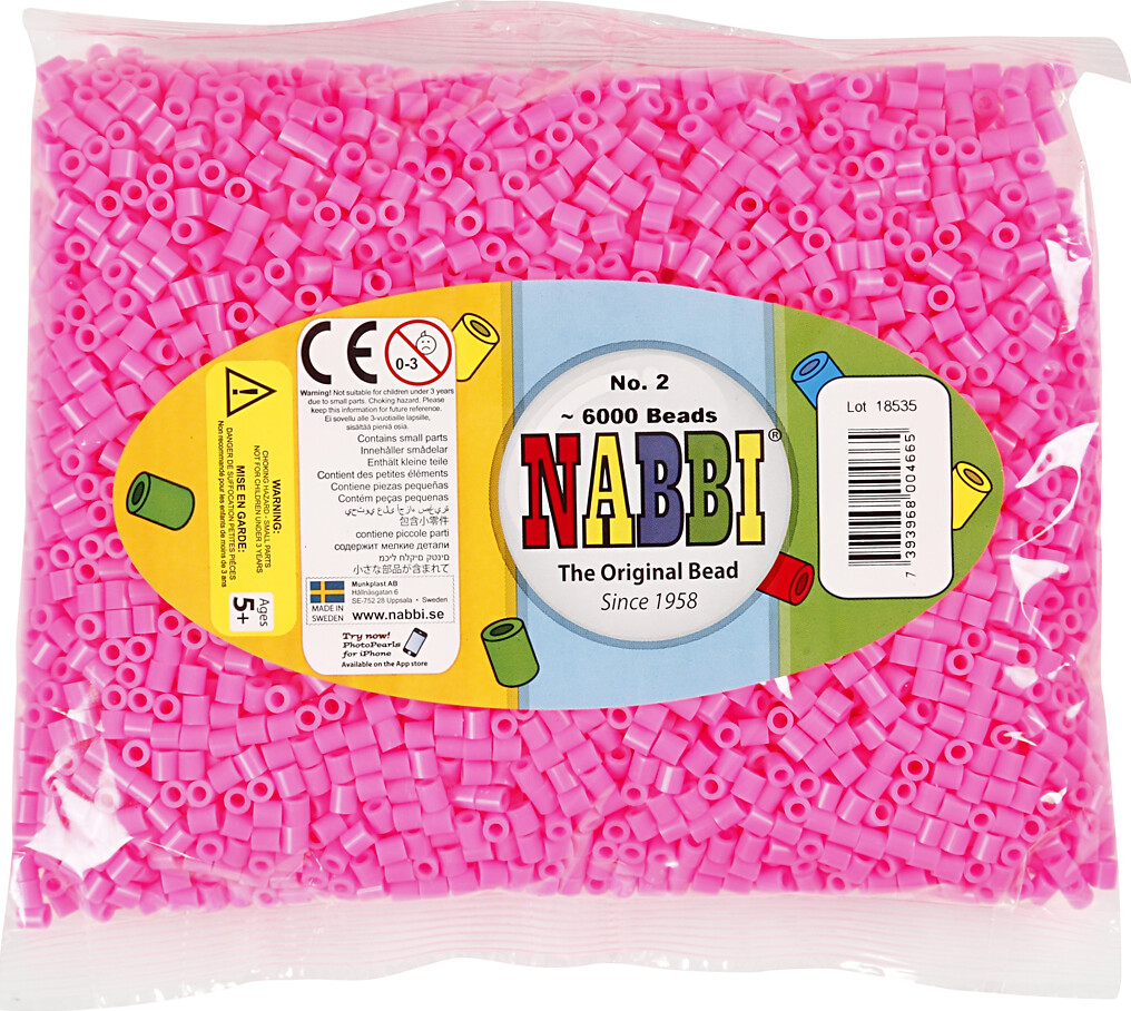 Køb Rør Perler Til Perleplader - Medium - Rosa - 6000 Stk. - Nabbi ...