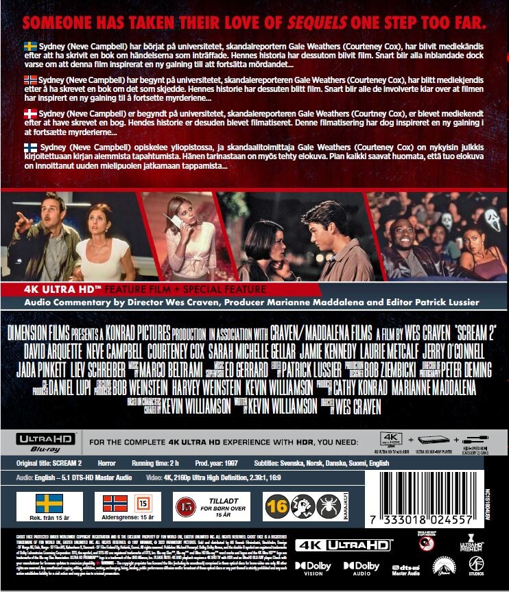 Scream 2 4K Ultra Hd Blu-Ray Film → Køb billigt her - Gucca.dk