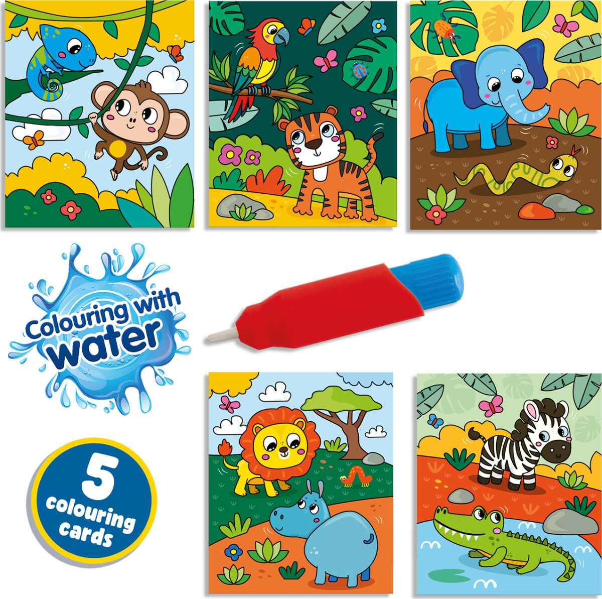 Ses Creative - Farv Med Vand - Safari Malebog - - Gucca.dk
