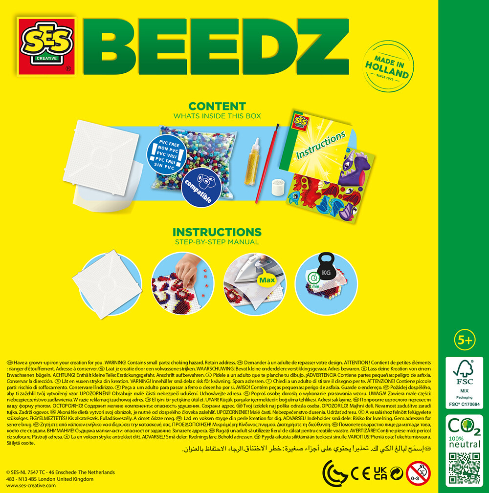 Perler Og Perleplade Sæt - 3d Drager - Ses Creative - Beedz | Se tilbud og køb på Gucca.dk