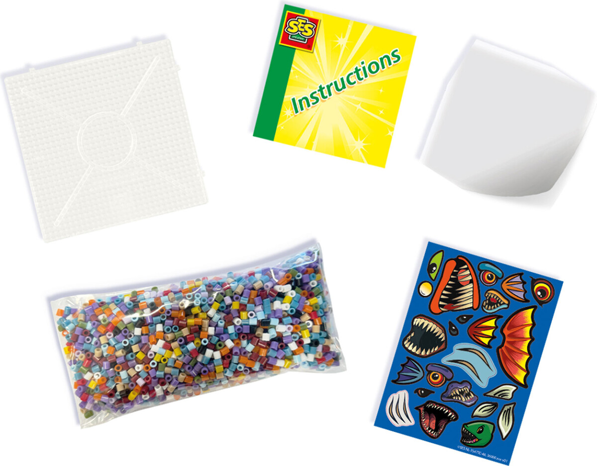 Køb Perler Og Perleplade Sæt - Havets Skrækdyr - Ses Creative - Beedz ...