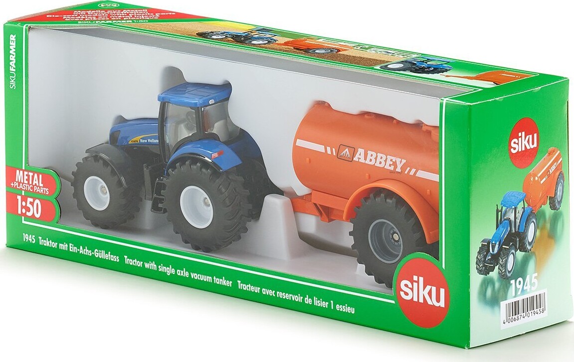 Siku - New Holland Traktor Med Enakslet Gyllevogn - 1:50 - 1945 | Se ...