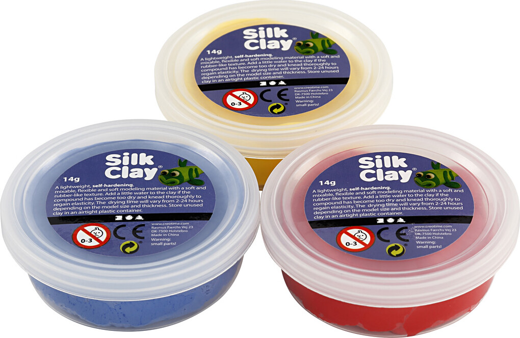 Køb Silk Clay - 3 Farver - Modellervoks Sæt - 3X14 G - Gucca.dk