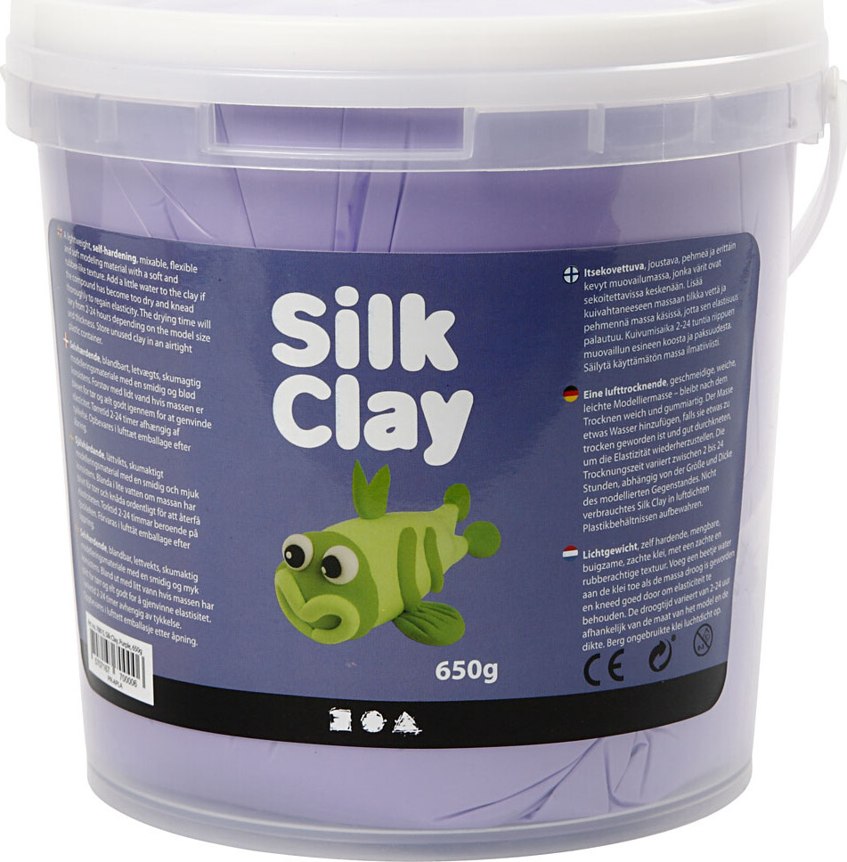 Køb Silk Clay - Lilla - Modellervoks I Spand - 650 G - Gucca.dk