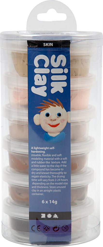 Køb Silk Clay - Skin Colours - Modellervoks Sæt - 6X14 G - Gucca.dk