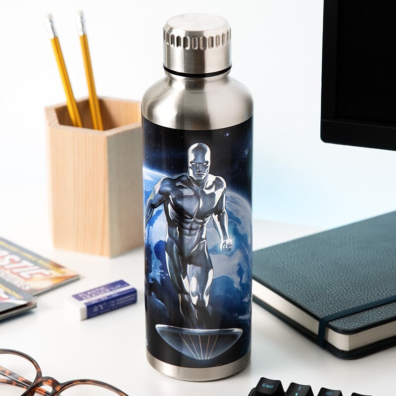 Køb Silver Surfer Metal Water Bottle fra Paladone - Gucca.dk
